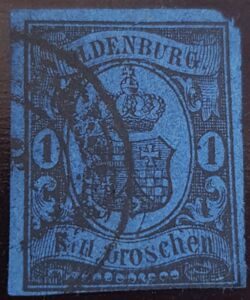 Stamp: Oldenburg coat of arms (Oldenburg(Coat of arms on colored paper ...