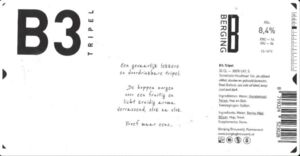 Drink Label: B3 Tripel (Berging Brouwerij, NetherlandsCol:NL-BEER-021835