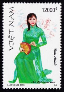 Stamp: Fine Cloth Traditional Costume (Vietnam) (Vietnamese women’s ...