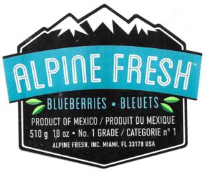 Food Label: Alpine Fresh Blueberries (Alpine Fresh, Inc., United States ...