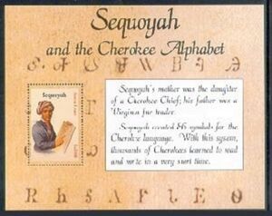 Stamp: Sequoyah and the Cherokee Alphabet (Sierra Leone) (American ...