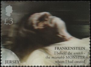 Stamp: Frankenstein (Jersey(Frankenstein - 200 Years) Mi:JE 2230,Yt:JE ...