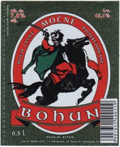 Štítok z nápoja: Bohun (Browar Kaszubski Bytów, PoľskoCol:PL-BEER-001759