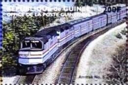 Stamp: Amtrak Nr. 5 (USA) (Guinea) (Locomotives of the World (1998)) Mi ...