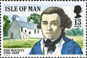 Stamp: William Bligh and Old Church, Onchan (Isle of Man(Bicentenary of ...