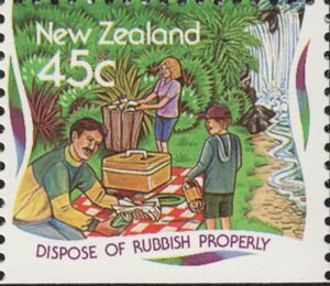 Stamp: Dispose of Rubbish properly (New Zealand(Environment) Mi:NZ 1418 ...