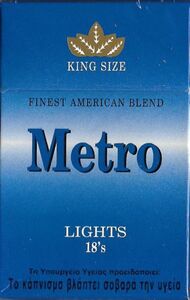Cigarette Pack: Metro Lights 18's (GreeceCol:GR-CT-6135