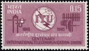 Stamp: International Telecommunications Union Emblem and Symbols (India ...