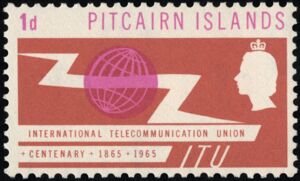 Stamp: ITU Emblem (Pitcairn Islands(Centenary of the International ...