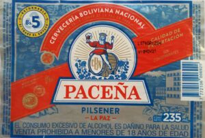 Drink Label: Paceña Pilsener (Cervecería Boliviana Nacional S.A ...