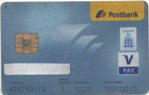 Bank Card: Postbank (Postbank, Germany, Federal RepublicCol:DE-VP-0007.09 💳