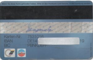 Bank Card: Postbank (Postbank, Germany, Federal RepublicCol:DE-VP-0007.09 💳
