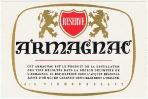 Drink Label: Armagnac (Vinmonopolet, NorwayCol:NO-LIQ-000006