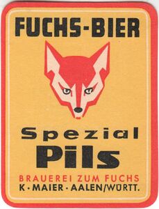 Drink Label: Fuchs Spezial Pils (Brauerei Zum Fuchs Aalen, Germany ...