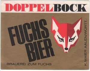 Drink Label: Fuchs Doppelbock (Brauerei Zum Fuchs Aalen, Germany ...