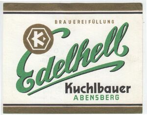 Drink Label: Kuchlbauer Edelhell (Weissbierbrauer Kuchlbauer, Germany ...