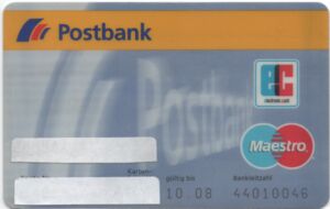 Bank Card: Postbank (Postbank, Germany, Federal RepublicCol:DE-MS-0005.04