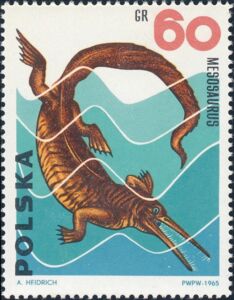 Stamp: Mesosaurus (Poland(Prehistoric Animals) Pol:PL 1424 B1