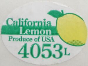 Pegatina de Fruta: California Lemon #4053 L (Estados Unidos de ...
