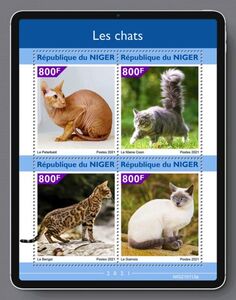 Stamp: Various Domestic Cats (Niger(Cats (2021)) Yt:NE 6026-6029