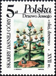 Znaczek: Jesse's Tree, oil on wood 17th cent. (Polska(Zbiory klasztoru ...