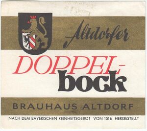 Drink Label: Altdorfer Doppel-Bock (Brauhaus Altdorf e.V., Germany ...