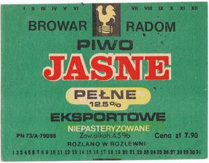 Drink Label: Radom jasne pelne piwo (Browar Radomski, PolandCol:PL-BEER-004207