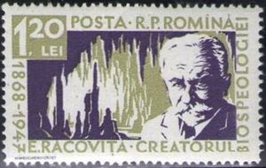 Stamp: Emil Racovita (1868-1947) explorer & cave (Romania(10th Death ...