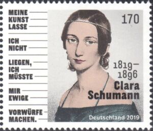 Stamp: Birth Bicentenary of Clara Schumann (1819-1896) (Germany ...