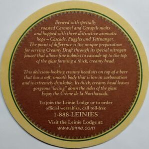 Beer Coaster: Leinenkugel's (Jacob Leinenkugel Brewing Company, United ...