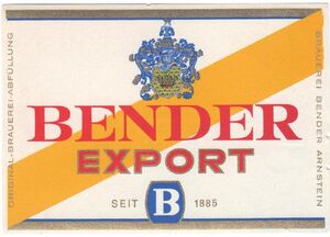 Drink Label: Bender Export (Brauerei Bender Arnstein, Germany, Federal ...
