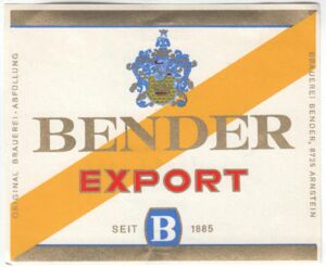 Drink Label: Bender Export (Brauerei Bender Arnstein, Germany, Federal ...