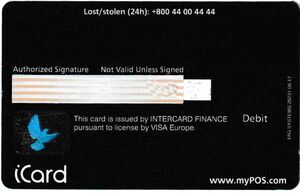 Bank Card: Intercard Finance Visa Business MyPos - 06-17 (Intercard ...
