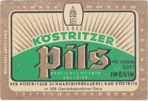 Drink Label: Köstritzer Pils (Schwarzbierbrauerei Bad Köstritz, Germany ...