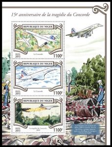 Stamp: 15th Anniversary of the Concorde Crash (Niger(Concorde (2015 ...