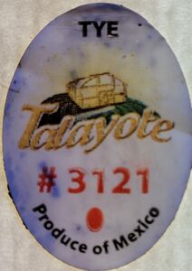 สติ๊กเกอร์ผลไม้: Talayote #3121 TYE (เม็กซิโกCol:MX-VG-00138