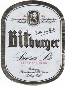 Drink Label: Bitburger Premium Pils (Bitburger Braugruppe GmbH, Germany ...