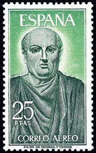 Stamp: Lucius Annaeus Seneca (Spain(Famous people (1966)) Mi:ES 1595,Sn ...