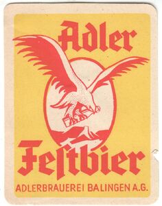 Drink Label: Adler Festbier (Adlerbrauerei Balingen, Germany, Federal ...
