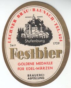 Drink Label: Lechner Festbier (Lechner Bräu, Baunach, Germany, Federal ...