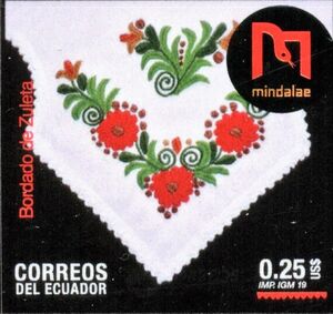 Stamp: Embroidery from Zuleta (Ecuador) (Artefacts from the ...