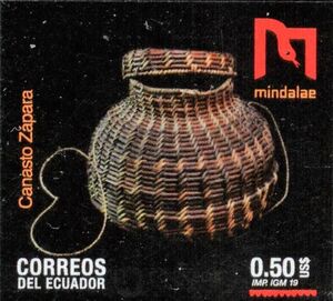 Stamp: Zapara Basket (Ecuador(Artefacts from the Ethnohistoric Museum ...
