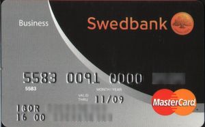 Bank Card: Swedbank Debit Card (Swedbank, UkraineCol:UA-MC-0138