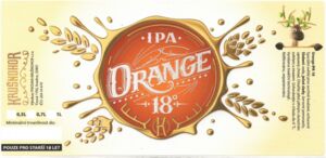 Drink Label: Orange ipa 18° (Rodinný pivovar Krušnohor Kraslice, Czech ...