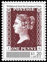Stamp: One Penny Brown Stamp (Liberia(One Penny (2020)) Yt:LR 6452