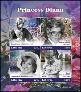 Stamp: Princess Diana (1961-1997) (Liberia(Princess Diana (2020.1)) Sn ...