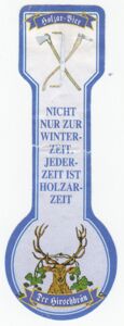 Drink Label: Holzar-Bier (Der Hirschbrau Privatbrauerei Hoss GmbH & Co ...