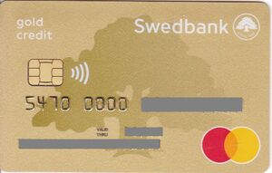 Bank Card: MasterCard Gold (Swedbank, EstoniaCol:EE-MC-0173