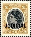 Stamp: Queen Elizabeth II (Jamaica: Revenue Stamps) (Judicial) Bar:JM J90