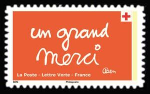 Stamp: Un Grand Merci (France(Red Cross 2021 : Phrases of Ben) Yt:FR ...